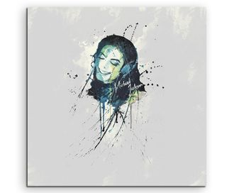 Paul Sinus Art Michael Jackson III 60x60cm Keilrahmenbild Kunstbild Aquarell Art Wandbild auf Leinwand fertig gerahmt Original Unikat