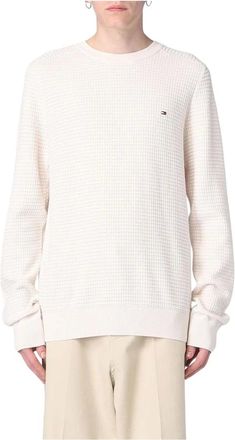Tommy Hilfiger Homme, Pulls, Blanc, Taille: XL Pull ras du cou WaffleKnit