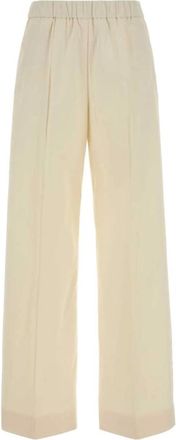 Jil Sander Femme, Pantalons, Blanc, Taille: 36 FR Pantalon large en coton
