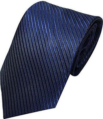 Generic Cravate classique tissée à rayures pour homme Taille 4, bleu marine, taille unique