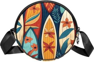 Generic Petit sac &agrave; bandouli&egrave;re rond pour femme, sac &agrave; bandouli&egrave;re d&eacute;t&eacute; avec fermeture &eacute;clair et bretelles r&eacute;glables