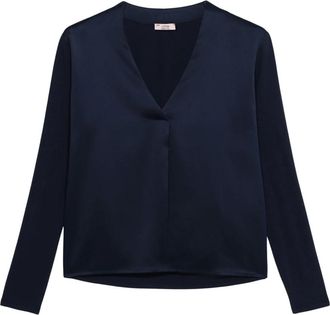 Oltre Femme, Blouses et Chemises, Bleu, Taille: 42 FR T-shirt bicolore col en V