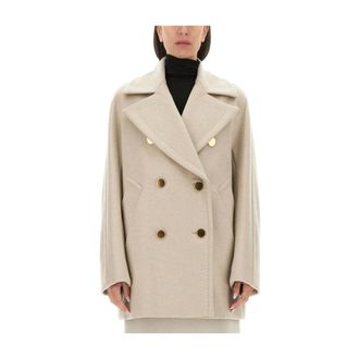 Max Mara Double-Breasted Coat - - Coats - Damen - Grau - 2XS