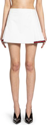Gucci Heavy Cotton Poplin Pleated Skirt