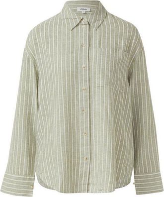 s.Oliver Langarmbluse Bluse Gestreifte Bluse aus Leinenmix