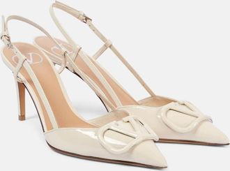 Valentino Garavani Slingback-Pumps VLogo Signature 80 aus Lackleder
