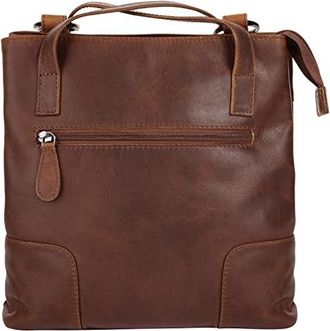 Cluty Sac à dos Femme cuir véritable | Compartiment smartphone, shopper, sac de ville, sac convertible, sac en cuir 2 en 1 021707