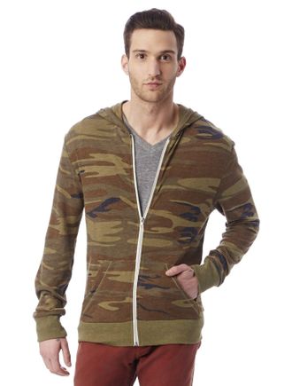 Alternative Herren Eco Zip Hoodie Kapuzenpullover, Camouflage, XX-Large