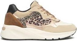 Nero Giardini I514060D Sneakers Femme en Cuir Velours, Cuir Et Matière Technique - Beige 38 EU