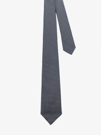 Kiton Mens Silk Tie Micro-Pattern Blue Ties & Bow