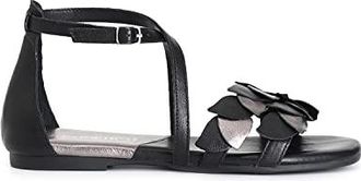 Caf&egrave;noir Cafe Noir SANDALE FRADIE EN CUIR AVEC LA&Ccedil;ON &Agrave; LA CHEVILLE - C1GG1004, Noir, 40 EU