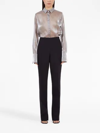 Ferragamo Virgin Wool Trousers - Black