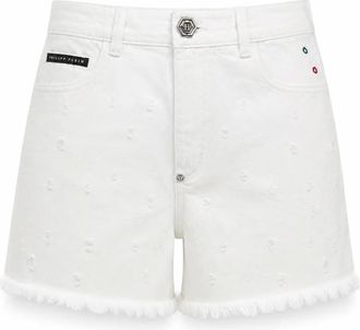 Philipp Plein Damen, Shorts, Wei&szlig;, W26Gr&ouml;&szlig;e
