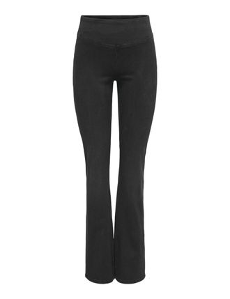 Only Carmakoma Damen Carroyal Mid Waist Flared Legging, Washed Black, 50W / 32L EU