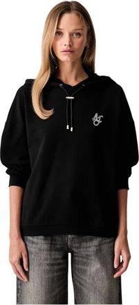 Liu Jo Femme, Sweatshirts et sweats &agrave; capuche, Noir, Taille: 42 FR SweaT-shirt &agrave; capuche