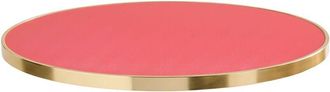Oviala Plateau de table rond blanc avec cerclage dor&eacute; 60 cm framboise /dor&eacute;
