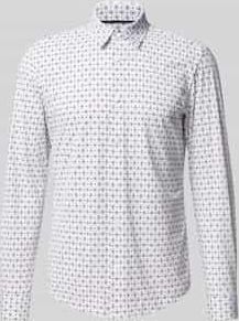 HUGO BOSS Slim Fit Business Hemd mit Allover-Muster Modell P-ROAN