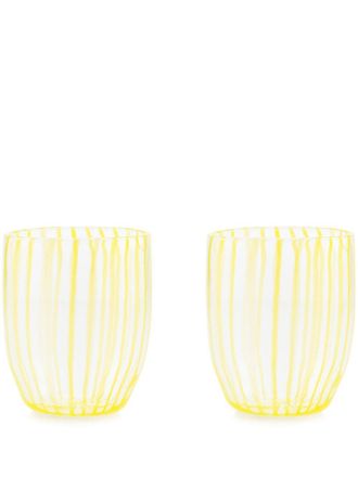 Aquazzura Set aus Capri Stripe Gläsern - Gelb