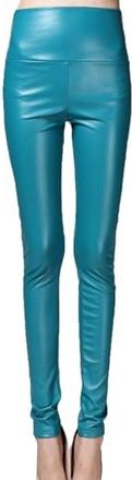 Generic Legging en cuir synth&eacute;tique pour femme - Legging doubl&eacute; aspect cuir - Pantalon de yoga taille haute - Pantalon extensible confortable - Pantalon verni