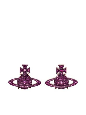 Vivienne Westwood Ohrringe - Crystal-Embellished Purple Orb Stud Earrings - Gr. unisize - in Mehrfarbig - f&uuml;r Damen