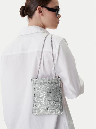 Pinko Handtasche Slouchy Coulisse Baby AI 25-26 PCPL 105409 A2WF Silberfarben