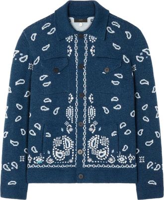 Alanui cape à motif cachemire - Bleu