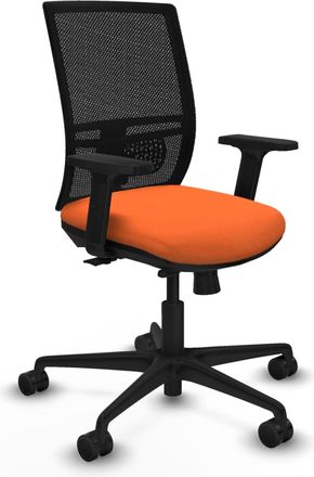 Piqueras y Crespo Stuhl aus Polykarbonat mit 2D-Armen, h&ouml;henverstellbare Lendenwirbelst&uuml;tze, ausgestattet mit Syncro/Translack und Schneideschaum, mit Rollen von 65 mm,