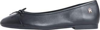 Tommy Hilfiger Damen Hilfiger Smooth Lthr Ballet Fw0fw09241 Ballerinas, Black (Black), 38 EU