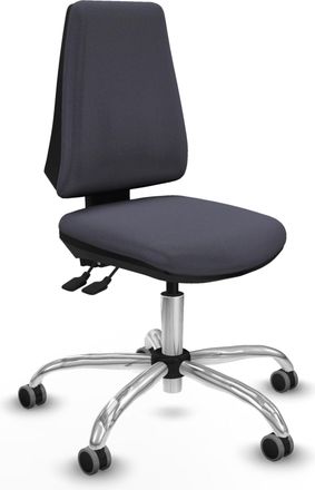 Piqueras y Crespo Elche Arbeitsstuhl ohne Armlehnen, ausgestattet mit Asincro und Schneideschaum, Rollen 65 mm, Parkett, Dunkelgrau