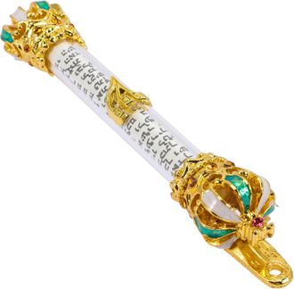 NUOBESTY Delikate Metall mezuzah für Tür Rechte Seite Jüdische Religiöse Türdekoration Geschwungenes Design mit Glatter Oberfläche Leichtes Metalldeko Element 