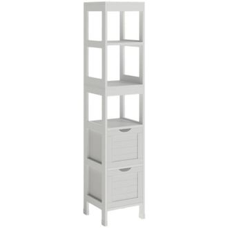 Vicco Meuble salle de bain Vilda, Blanc, 30x144cm avec 2 tiroirs, Vicco