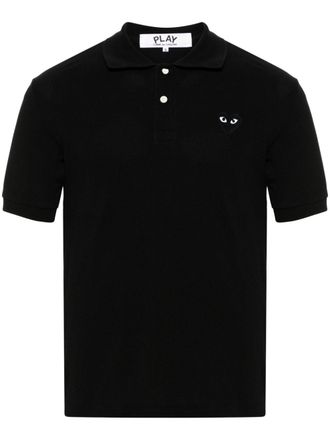 Comme Des Garçons polo à patch coeur - Noir