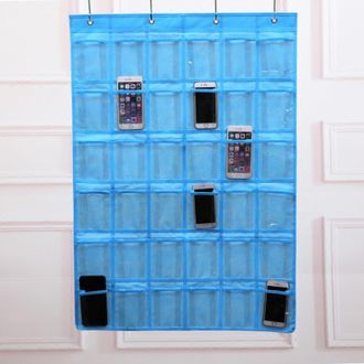 Generic Handy Aufbewahrungsbox,handygarage, Vier Edelstahlhaken for Einfachen Aufhängen, Perfekt for Konferenzräume, Schlafsäle und Wohnungen(Blue)