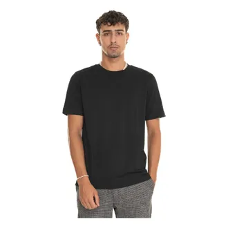 HUGO BOSS Homme, Tops, Noir, Taille: S T-shirt Col Rond Texture Gaufre