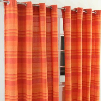 Homescapes Homescapes - Gardinen mit &Ouml;sen Morocco terracotta im 2er Set, 182 x 167 cm