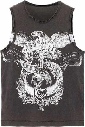 AllSaints Emblems d&eacute;bardeur Jenny en noir d&eacute;lav&eacute;