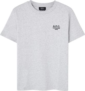 A.P.C. A.p.c., Homme, Tops, Gris, Taille: L T-shirt avec Broderie