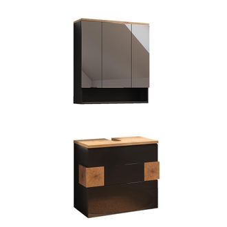 Vicco Badm&ouml;bel-Set Eden, Anthrazit, 2 Teile