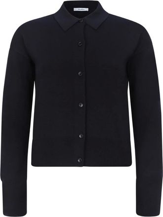 Max Mara Femme, Blouses et Chemises, Bleu, Taille: 42 FR Cardigan F&eacute;minin en Laine