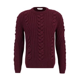Alexander McQueen Cashmere Zopfmuster-Pullover - - Knitwear - Herren - Rot - S