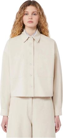 Max Mara Femme, Blouses et Chemises, Beige, Taille: 40 FR Drill Cotton Shirt