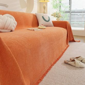 Generic Eleganz Sofa &Uuml;berwurfdecke Couch &Uuml;berw&uuml;rf Sofa&uuml;berwurf Decke Couchdecke &Uuml;berwurf mit Quasten 1/2/3/4/5 Sitzer L Form Ecksofa Sofadecke Sessel Decke So