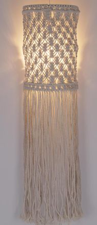 Guru Shop Wandlampe/Wandleuchte, in Bali Handgefertigt aus Makramee - Modell Sheela, 60x20x12 cm
