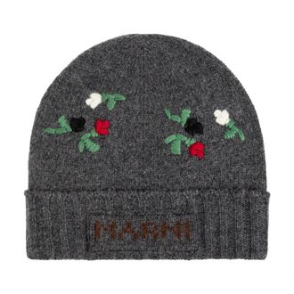 Marni Bestickte M&uuml;tze - - Accessories - Herren - Grau - M