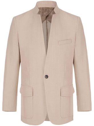 Shanghai Tang blazer en laine &agrave; col montant - Tons neutres