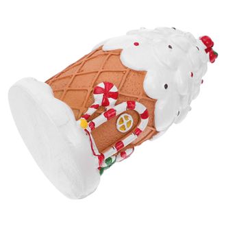 BESPORTBLE Kunstharz Schneehaus f&uuml;r Au&szlig;enbereich Dekoration Weihnachtsdorfhaus Statue Lebensechte Feengartenaccessoires Schneedorfhaus Skulptur