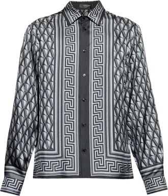 Versace chemise &agrave; motif g&eacute;om&eacute;trique - Gris