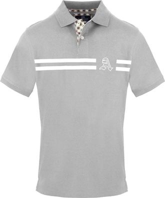 Aquascutum Poloshirt f&uuml;r Herren, Mit Kragen, kurz&auml;rmlig (Grau)