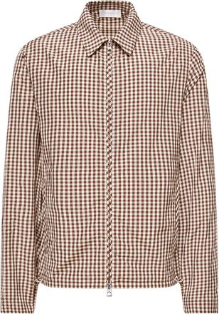 Moncler Moncler Vichy Cotton Blend Zip-up Shirt, Men, Multicolour, Size: Xxl