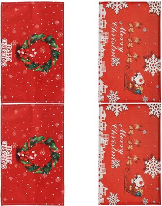 BESPORTBLE 4st&uuml;cke Weihnachtliches Leinen-tischset Wiederverwendbar W&auml;rmeisolierend als Geschirrmatte f&uuml;r Teller Tassen Sch&uuml;sseln Geeignet Sch&uuml;tzt Tisch